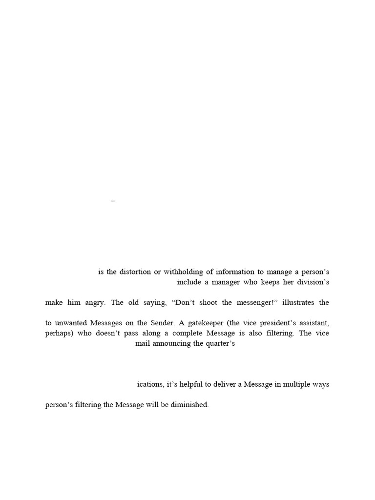 Impact of Communication Filters | PDF | Communication | Psychological ...