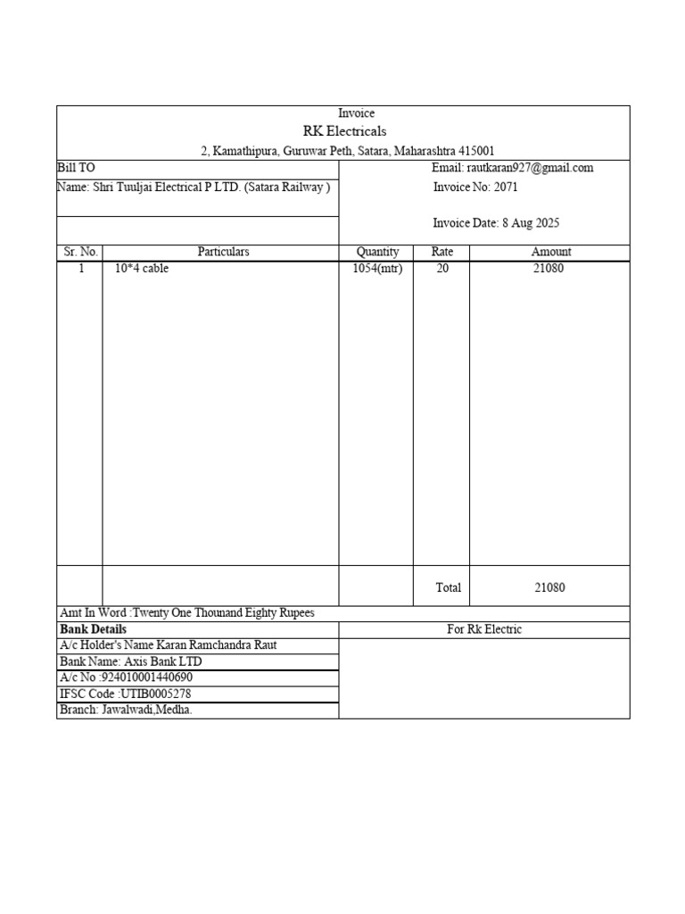 Satara Cable Bill | PDF