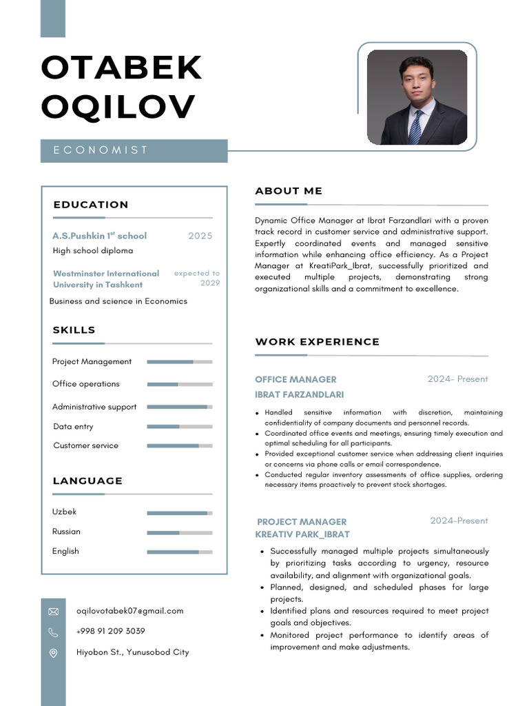 OTABEK OQILOV | PDF | Project Management | Economies