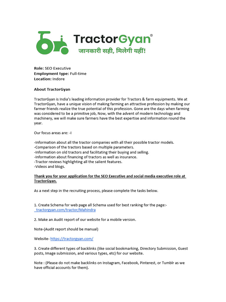 SEO Executive Task | PDF