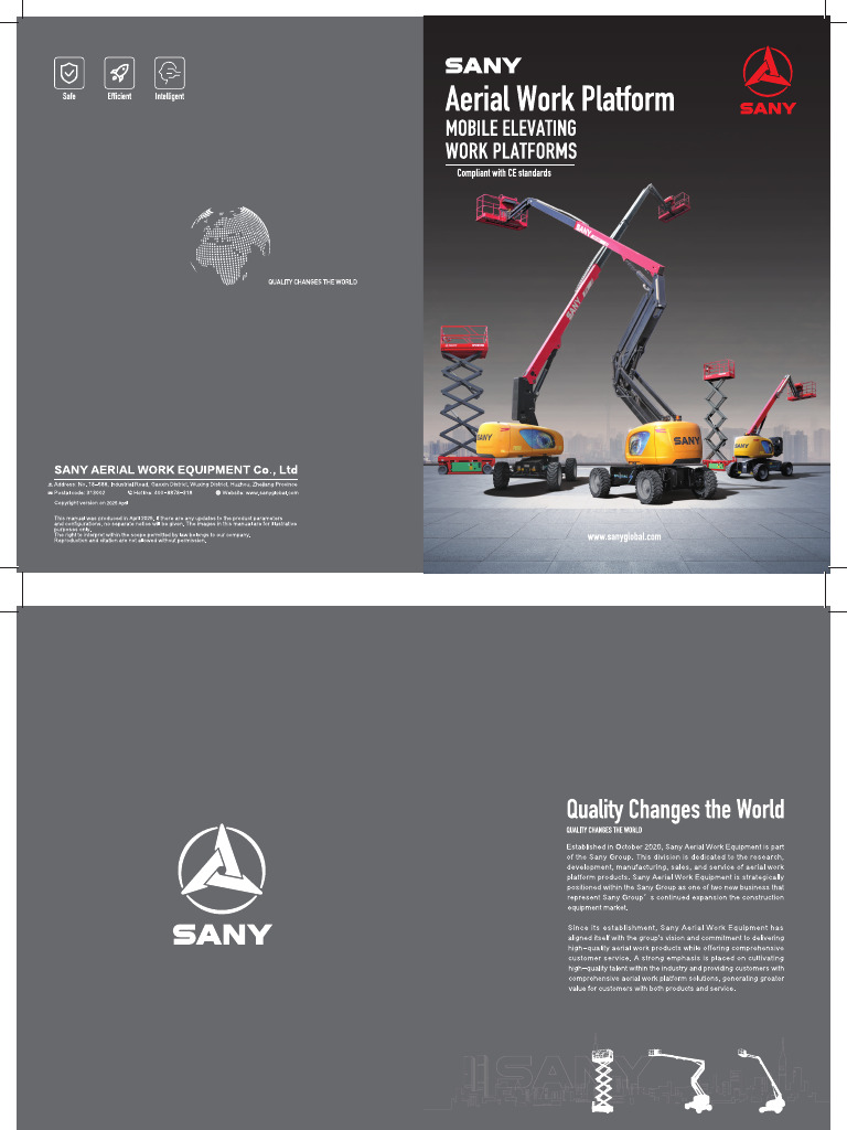 Sany Scissor Lift Specifications Guide | PDF | Forklift | Vehicles