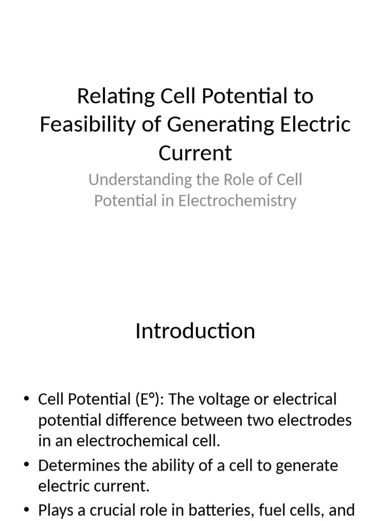 Cell Potential Feasibility Presentation | PDF