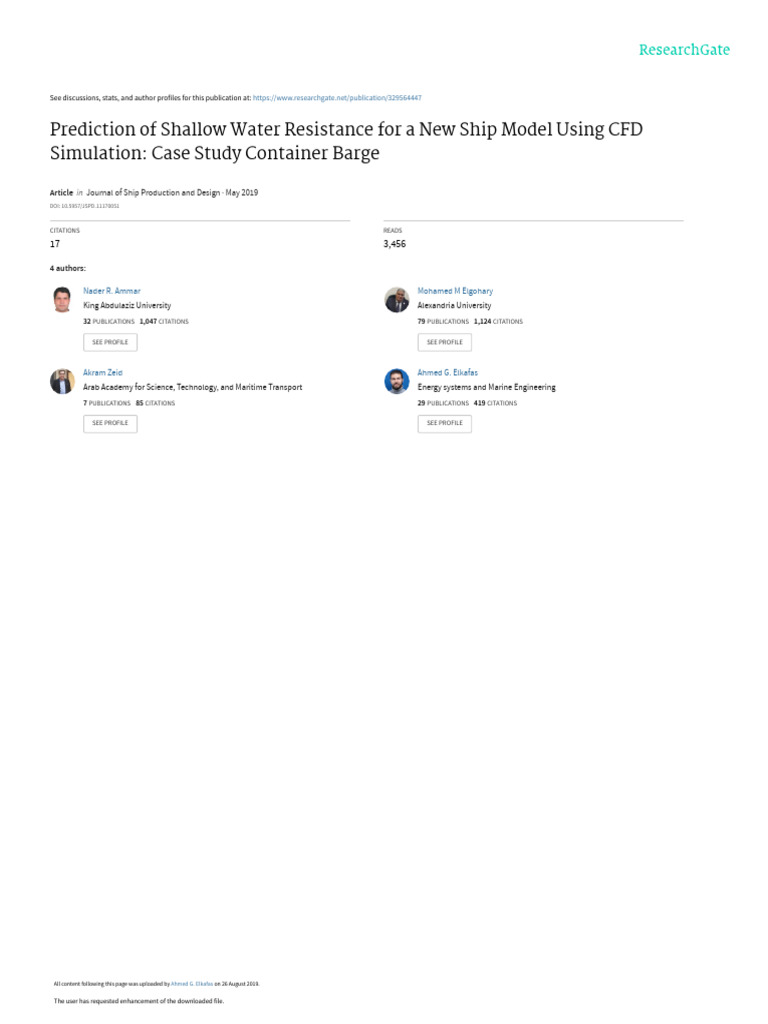 Prediction of Shallow Water Resistance For A New Ship Model Using CFD ...