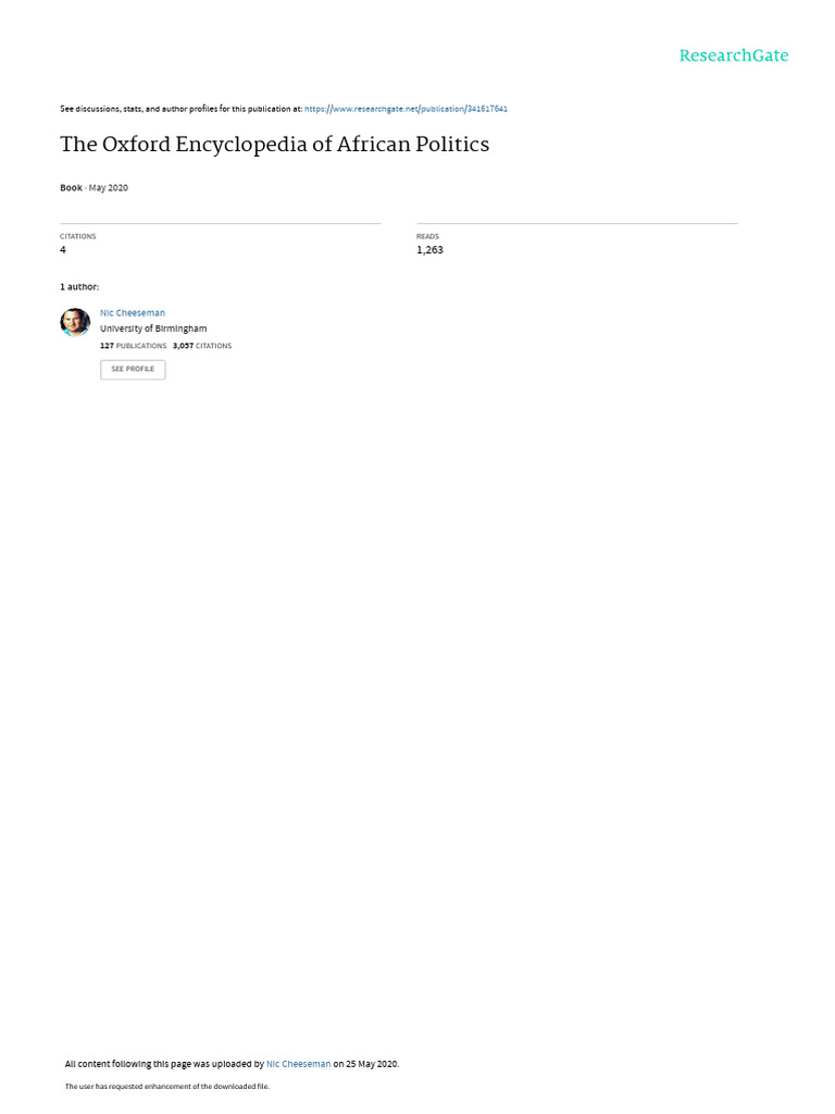 Oxford Encyclopedia of African Politics | PDF | Africa | Sociology