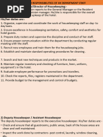 Housekeeping Staff Duties Overview | PDF | Housekeeping | Laundry