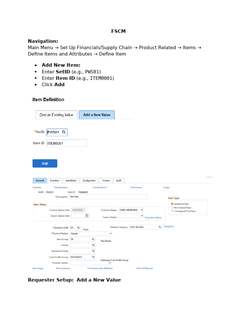FSCM Item and Billing Setup Guide | PDF | Invoice | Software