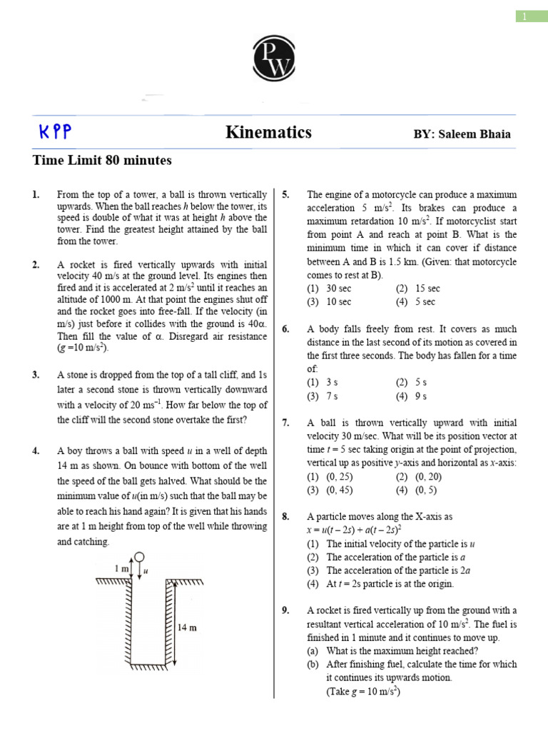 Kinematics KPP | PDF | Acceleration | Speed