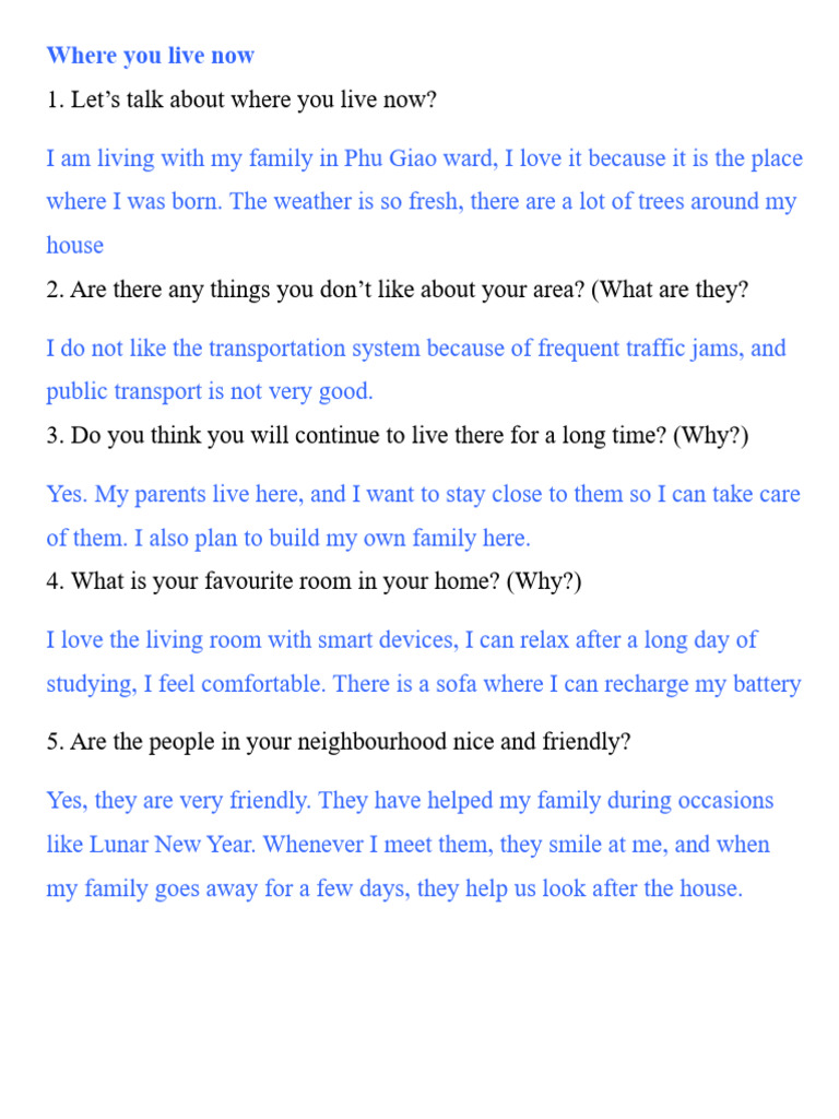 MR Phuoc - Lesson 3 - Speaking Part 1 | PDF