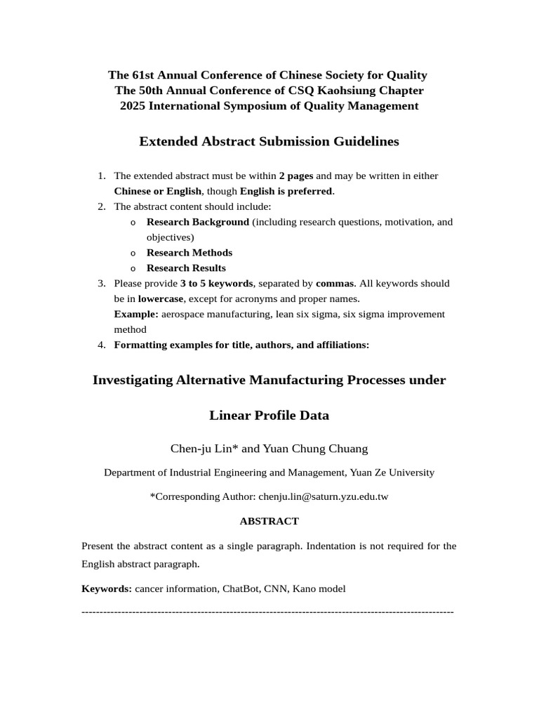 Extended Abstract Submission Guidelines | PDF | Text