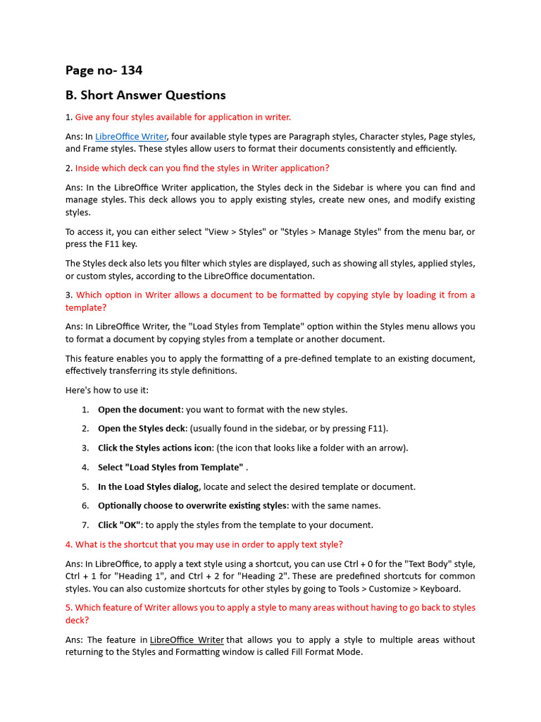 Understanding Styles in LibreOffice Writer | PDF | Page Layout | Software