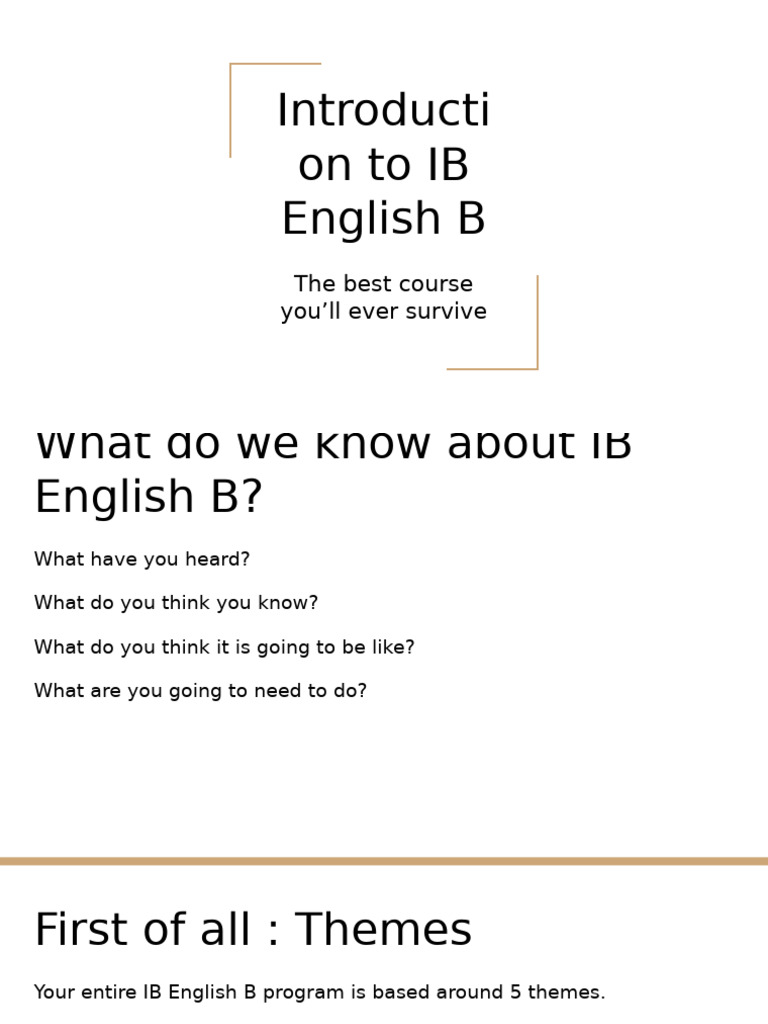 IB English B Course Overview and Themes | PDF