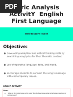 Song Lyric Analysis Essay Outline | PDF | Essays | Human Communication