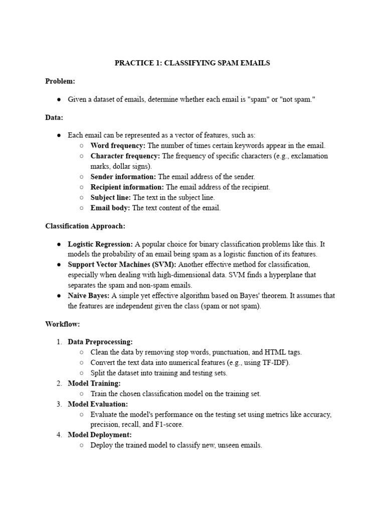 ML Project - Classifying Spam Emails | PDF | Support Vector Machine ...
