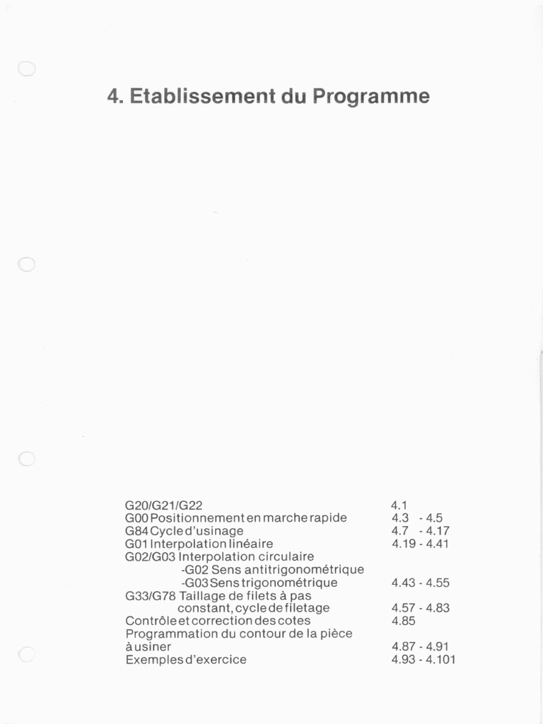Emco Compact 5 CNC 4 - Etablissement Du Programme | PDF