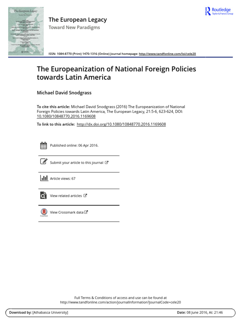 Europeanization of Foreign Policies in Latin America | PDF