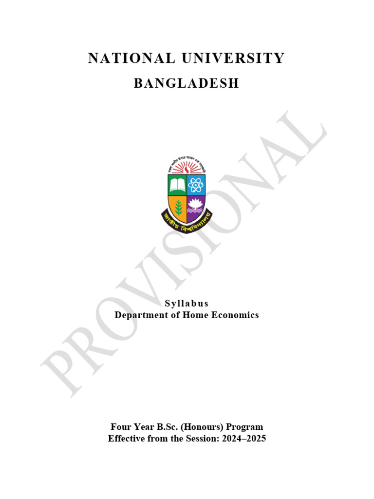 Home Economics B.Sc. Syllabus 2024-2025 | PDF | Chemical Bond ...
