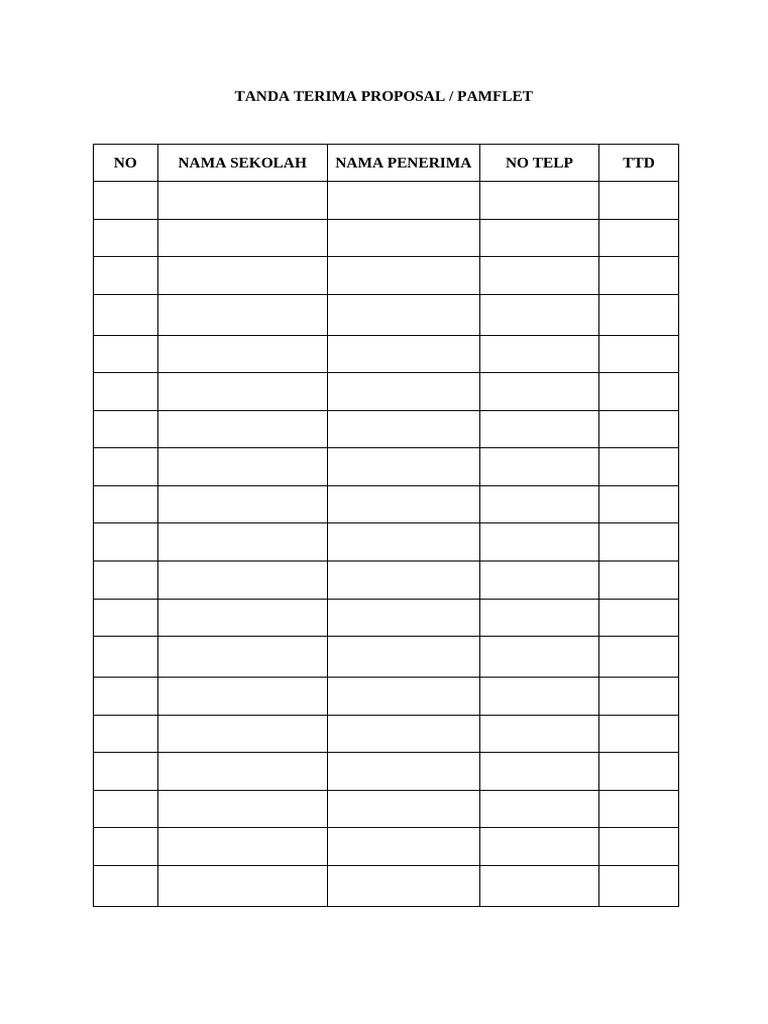 Tanda Terima Proposal | PDF