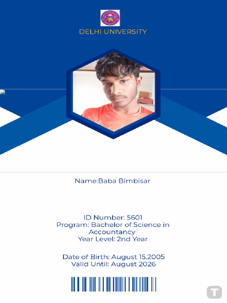 Vertical Student ID Card Template | PDF