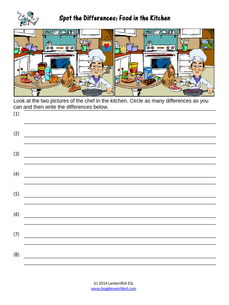 Chef Kitchen Differences Activity | PDF