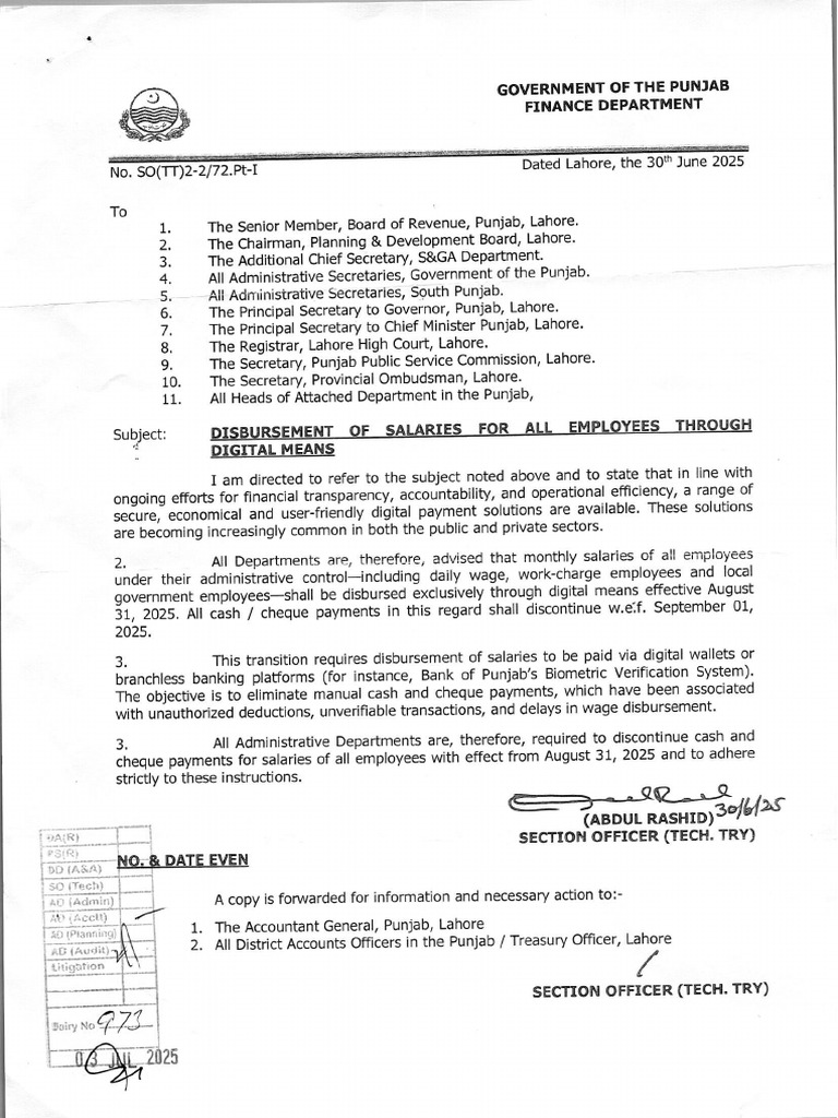 Disbursement of Salaries For All Employees Through Digital Means | PDF