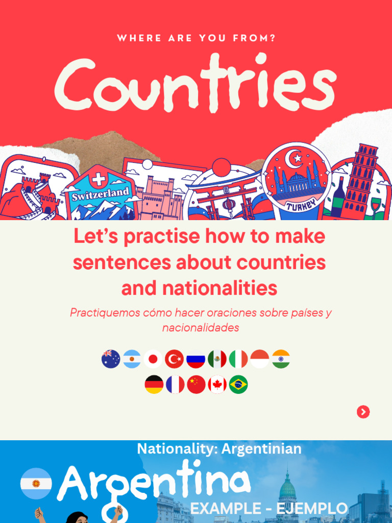 Crafting Sentences About Countries | PDF