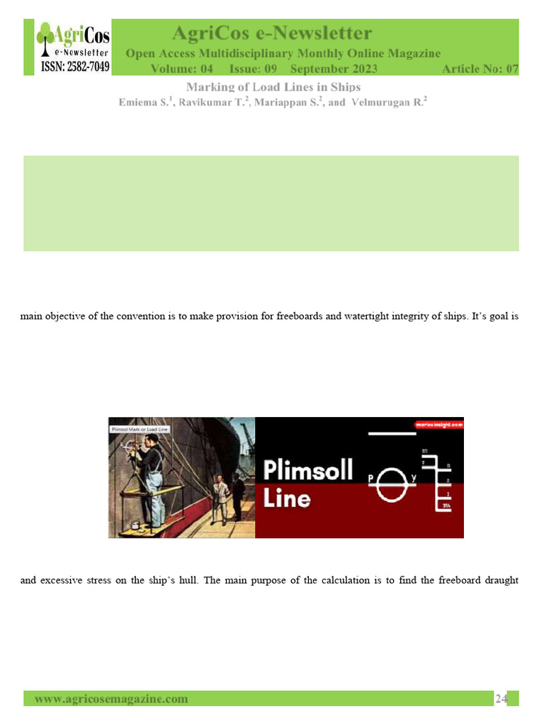 Importance of Load Line Markings | PDF | Ships | Shipping