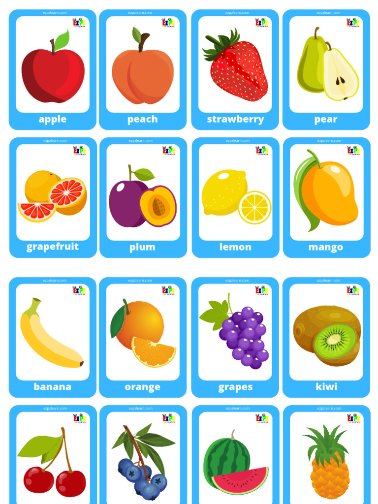 Fruit Mini Flashcards | PDF