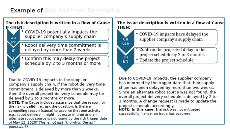 Example of Risk and Issue Description | PDF