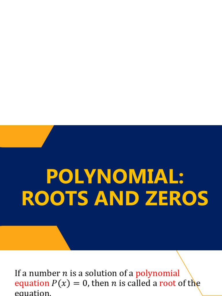 Finding Roots and Zeros of Polynomials | PDF | Zero Of A Function ...