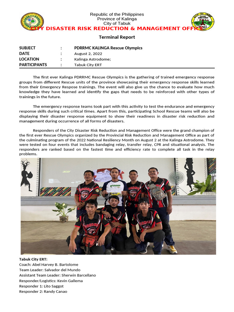Rescue Olympics Terminal 2022 | PDF | Occupational Safety And Health | Risk