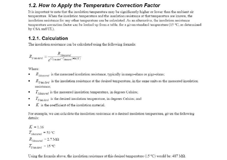 1.1 Temperature Correction Factor Calculation | PDF