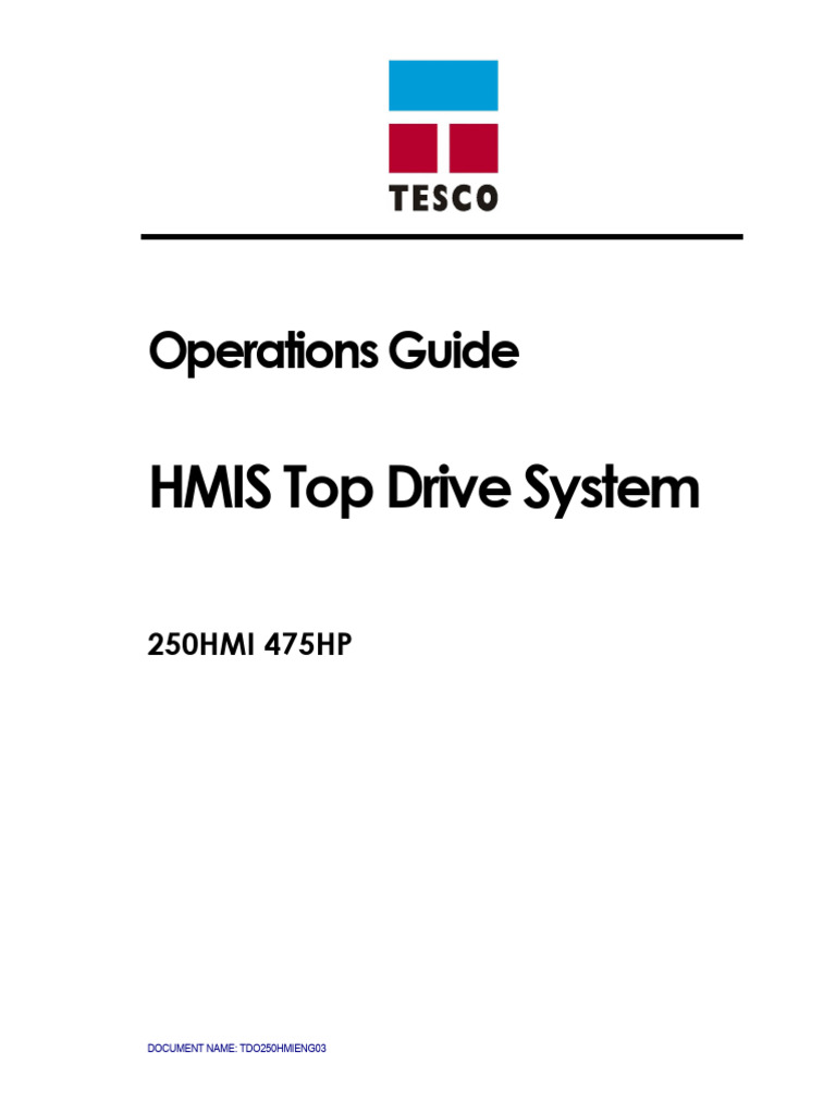 HMIS Top Drive Operations Guide | PDF | Pump | Casing (Borehole)