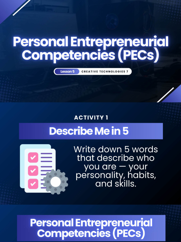 Lesson 5. Personal Entrepreneurial Competencies PECs Compressed | PDF