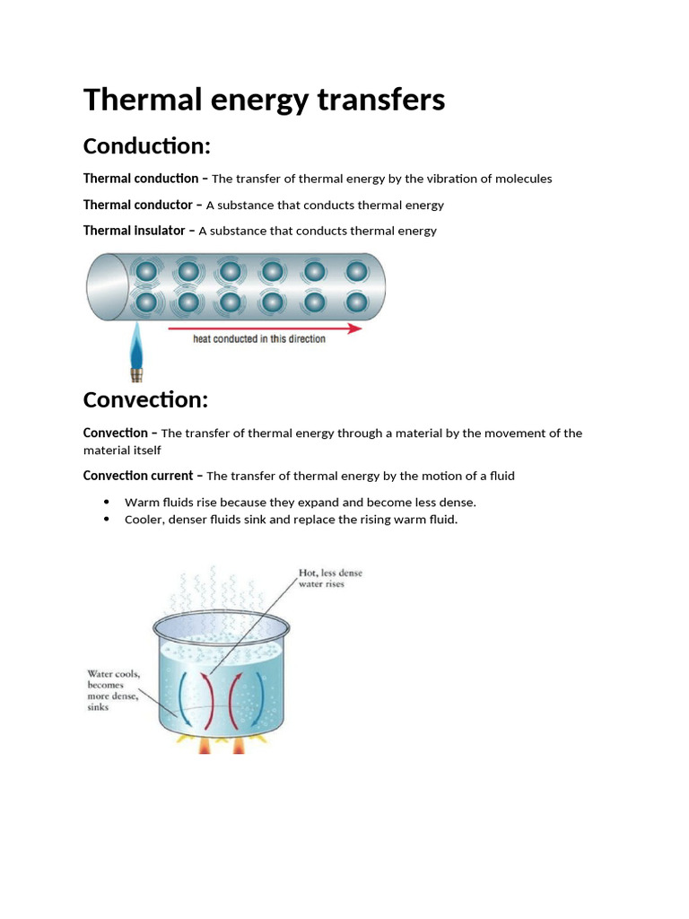 Thermal Energy Transfers | PDF