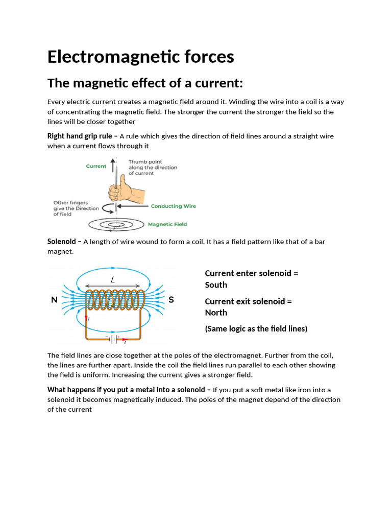Understanding Electromagnetic Forces | PDF | Magnetic Field | Electric ...