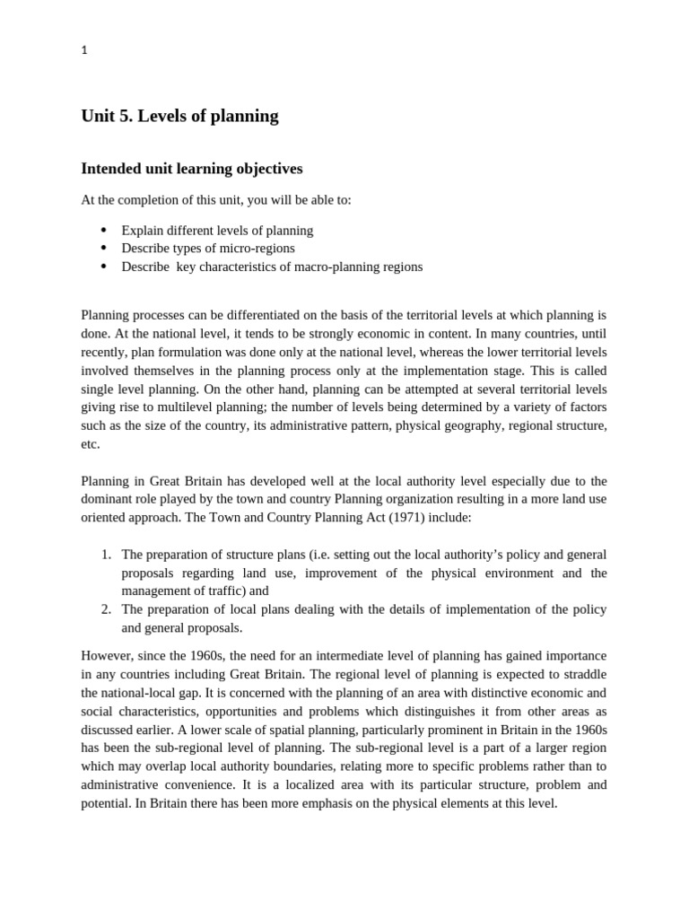 Levels of Planning: Macro, Meso, Micro | PDF | Policy | Economies
