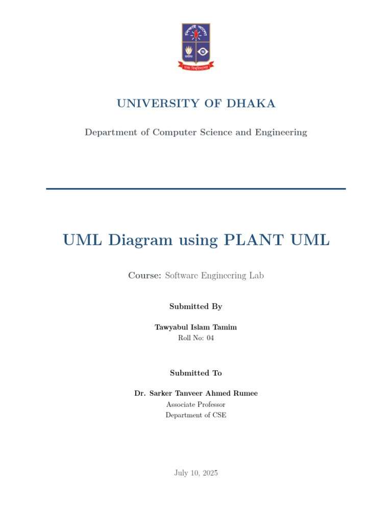04 Tawyabul Islam Tamim UML Diagram | PDF