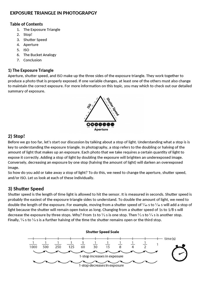 Understanding the Exposure Triangle | PDF | Exposure (Photography ...