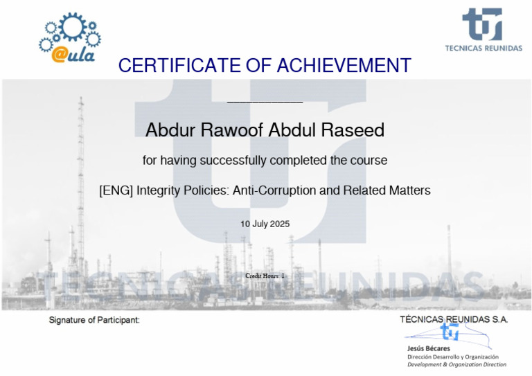 Integrity Policies Certificate | PDF