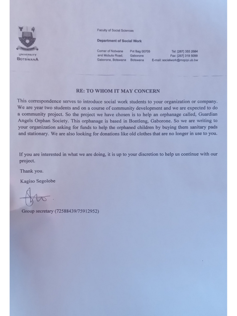 Group Letter | PDF