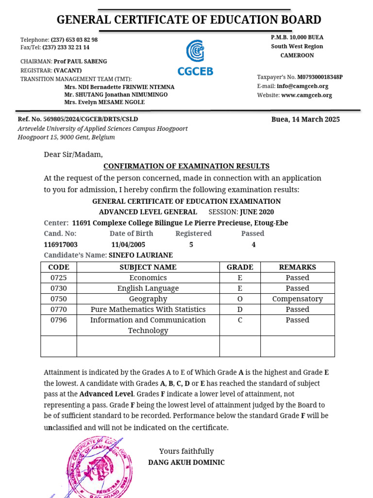 Confirmation of Results - 11075 | PDF | Vocational Education ...