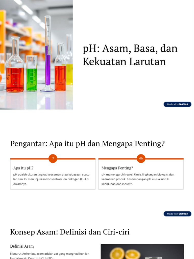 Memahami pH: Asam dan Basa | PDF