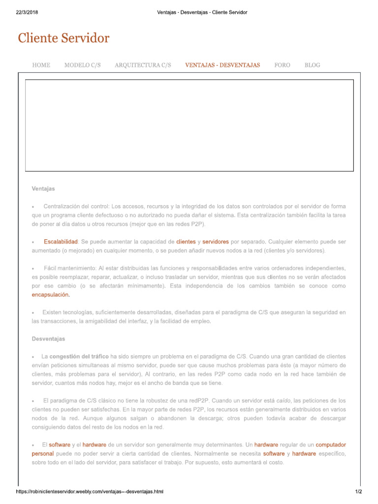 Ventajas - Desventajas - Cliente Servidor | PDF