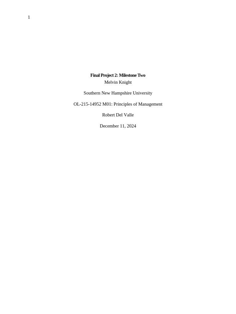 Final Project Milestone 2 | PDF | Leadership | Decision Making