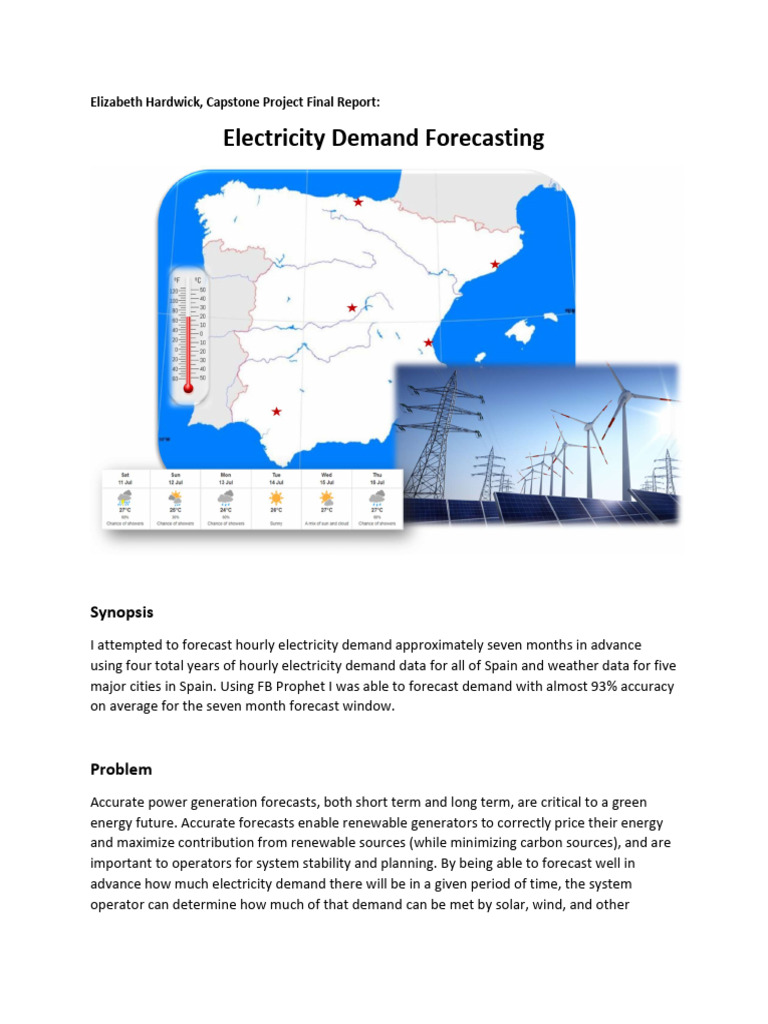 Spain Electricity Demand Forecasting Report | PDF | Forecasting | Time ...