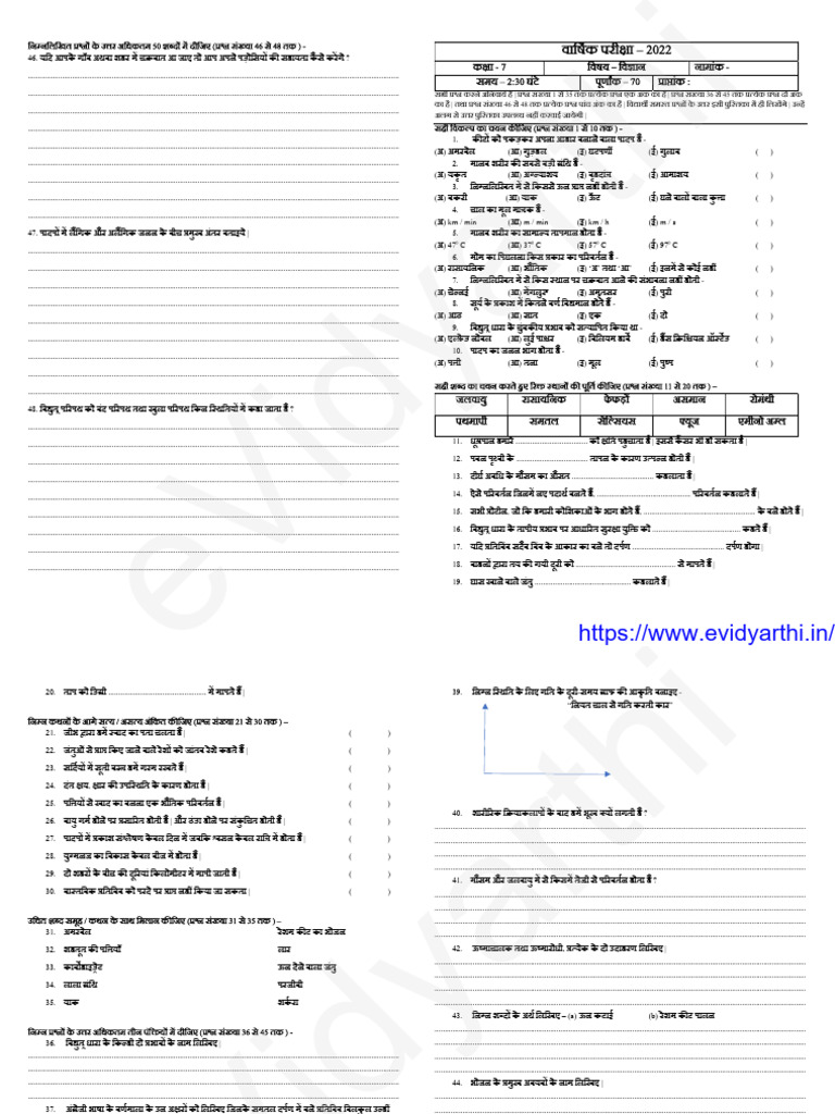 Cbse Class 7 Science Previous Year Question Paper 2022 | PDF