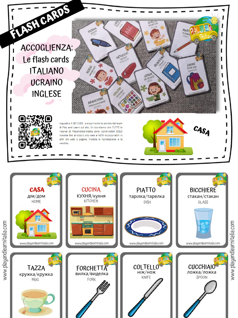 Flash Card Casa@Playandlearnitalia | PDF