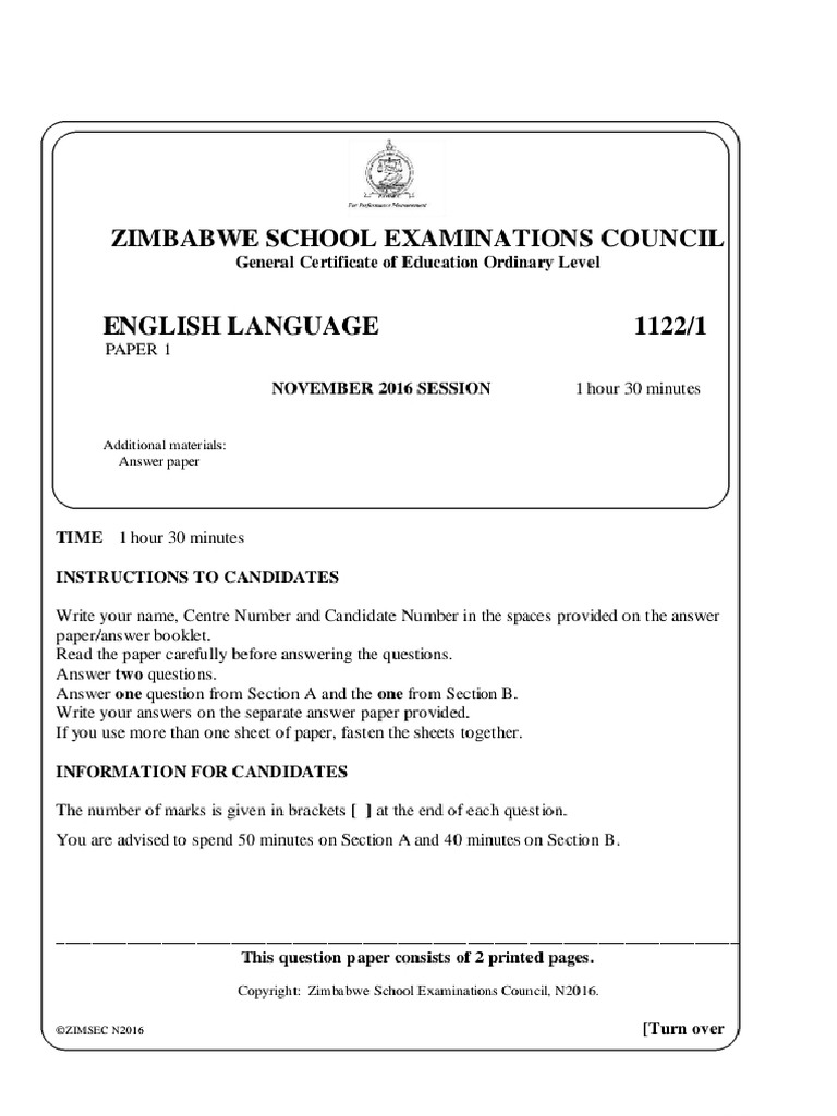Eng N2016 Ppr 1 Pdf
