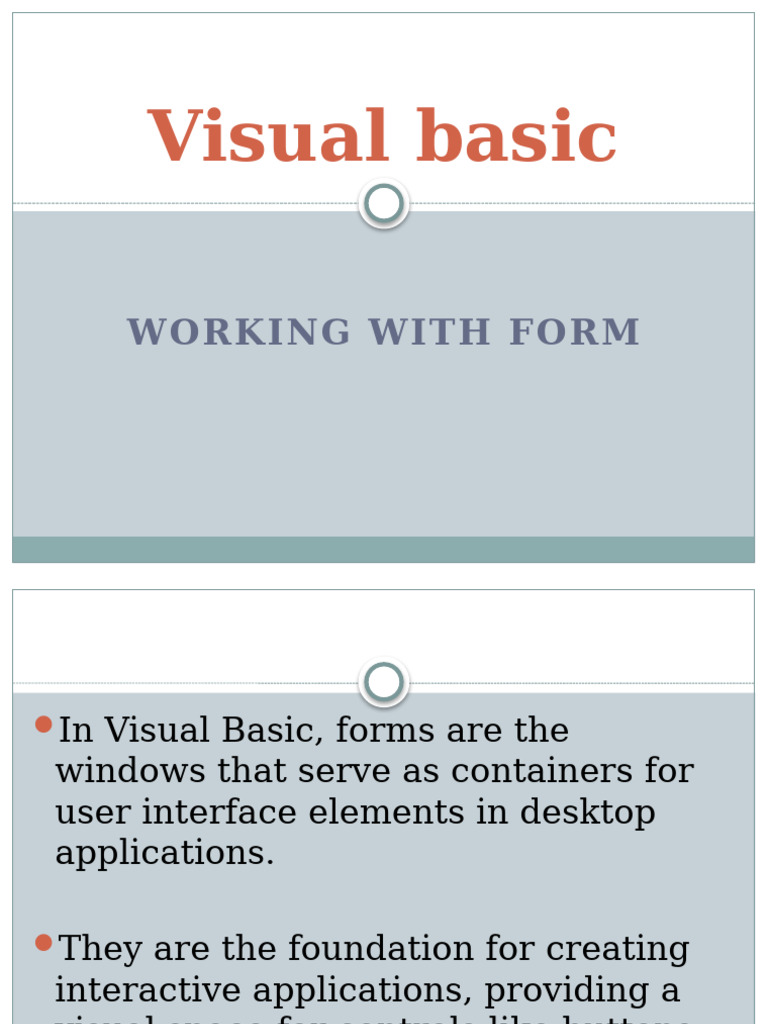 Unit 1 Working With Form | PDF | Window (Computing) | Software