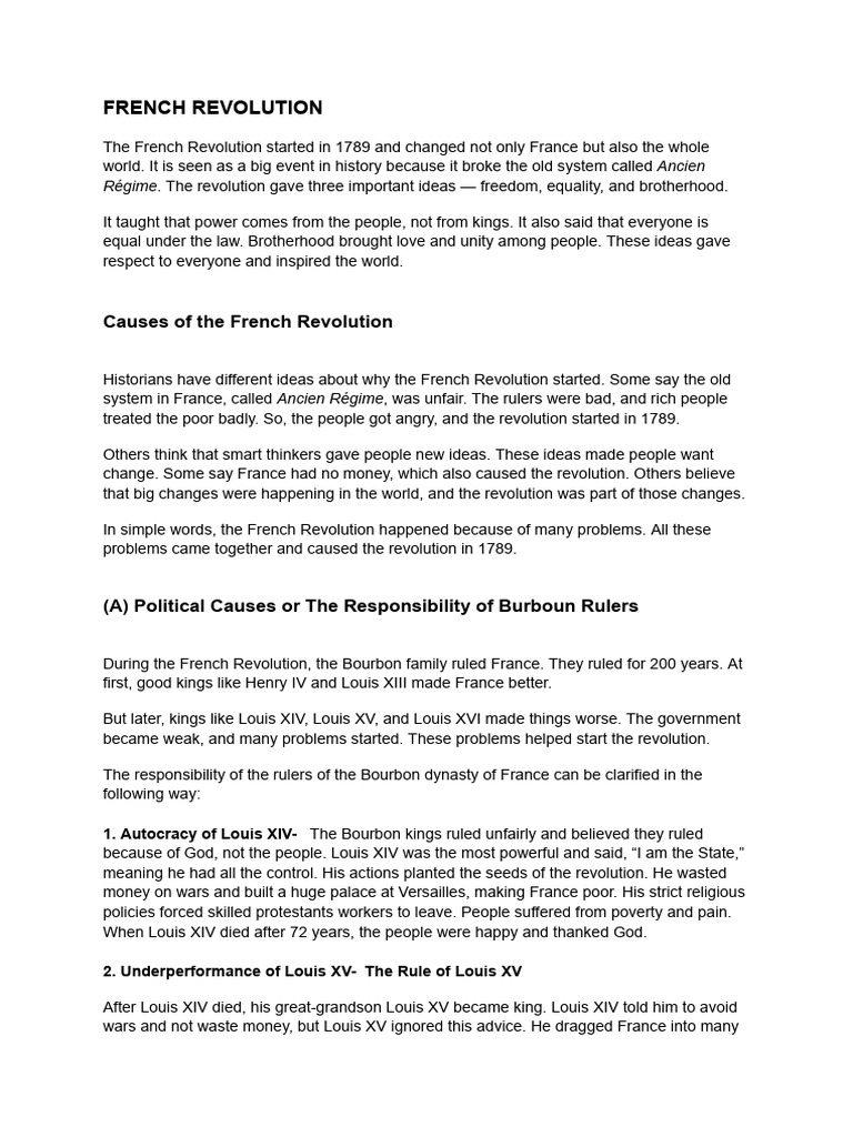 Causes of the French Revolution Explained | PDF | Communism | Russian ...